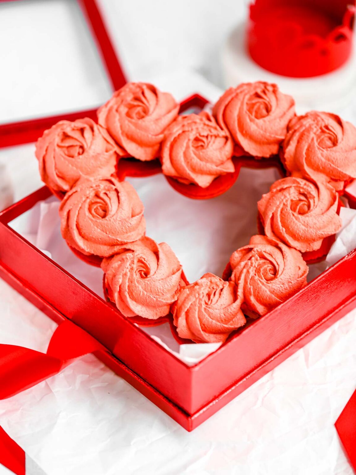 Valentine's Macaron Heart Cake - Everything Marina